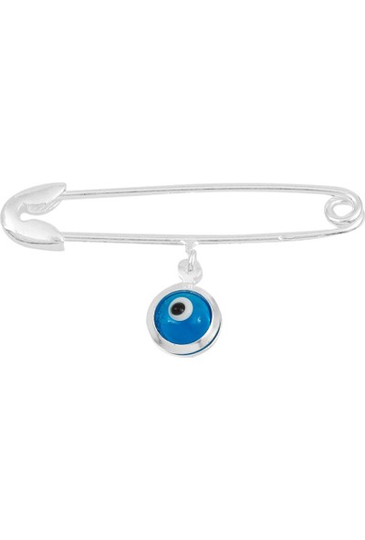 Mypat Silver Yuvarlak Nazar Gözlü Gümüş Çengelli İğne Mypat Silver Yuvarlak Nazar Gözlü Gümüş Çengelli İğne
