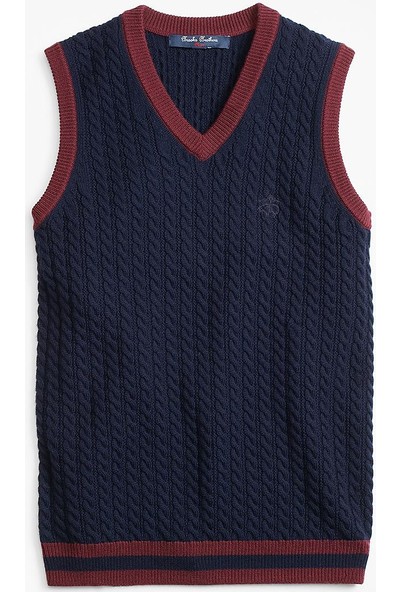 Brooks Brothers Çocuk V Yaka Süveter