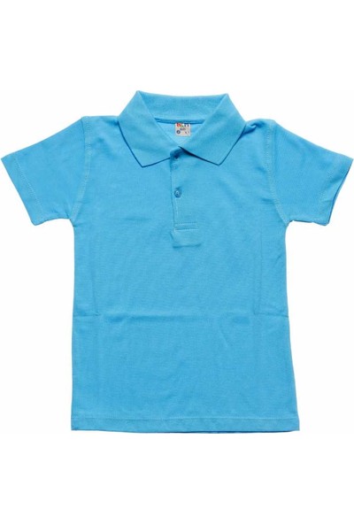 Alm Turkuaz Kısa Kol Çocuk Okul Lakos Tişört/T-Shirt - 80238-011