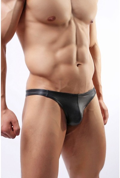 Merry See Siyah Erkek Fantazi Arkası Açık Deri Slip Merry See Siyah Erkek Fantazi Arkası Açık Deri Slip