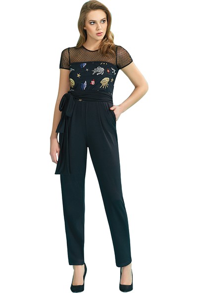 Guitar Kadın 18264 Siyah Tulum