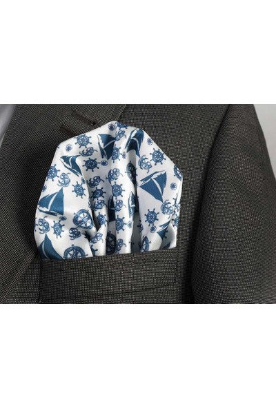 Exve Exclusive Beyz Mavi Gemili Denizci Yaka Cep Mendili Exve Exclusive Beyz Mavi Gemili Denizci Yaka Cep Mendili