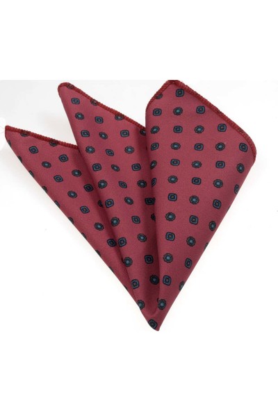 Exve Exclusive Bordo Desenli Yaka Cep Mendili