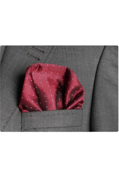 Exve Exclusive Bordo Puantiyeli Cep Yaka Mendili