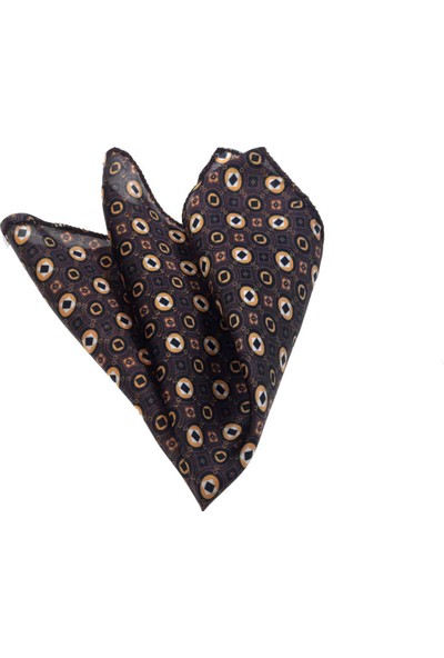 Exve Exclusive Kahve Desenli Yaka Cep Mendili