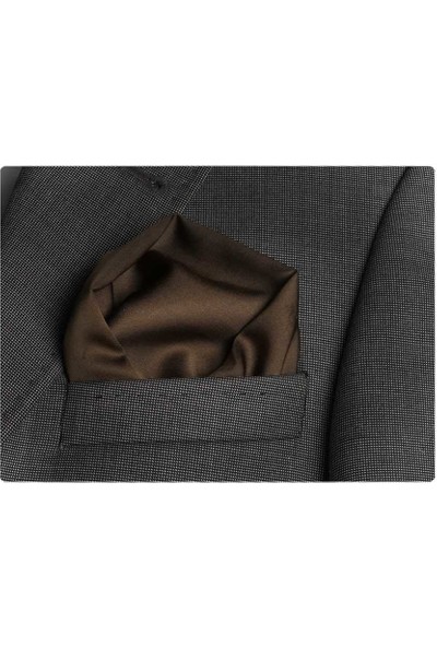 Exve Exclusive Kahverengi Sade Cep Yaka Mendili
