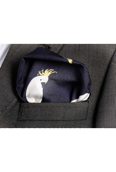 Exve Exclusive Lacivert Papağan Yaka Cep Mendili