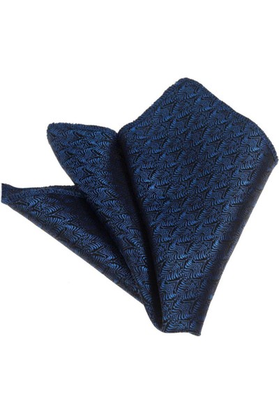 Exve Exclusive Mavi Kendinden Desenli Yaka Cep Mendili Exve Exclusive Mavi Kendinden Desenli Yaka Cep Mendili