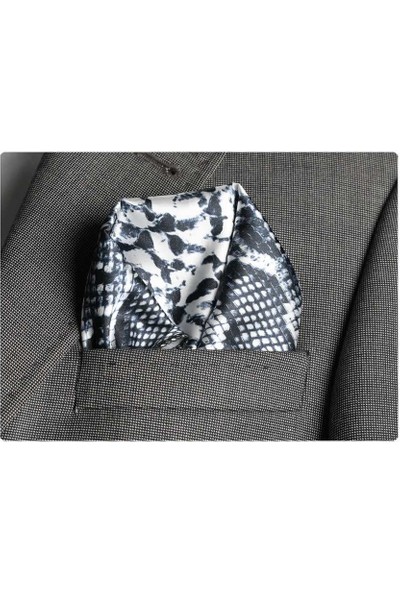 Exve Exclusive Mavi Yılan Desen Yaka Cep Mendili