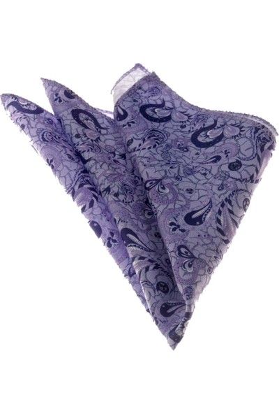 Exve Exclusive Mor Şal Desen Yaka Cep Mendili