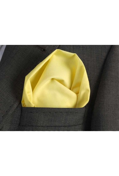 Exve Exclusive Sade Sarı Pamuklu Cep Yaka Mendili