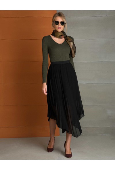 Pierre Cardin Kadın Siyah Dokuma Etek 50197334-VR046 Pierre Cardin Kadın Siyah Dokuma Etek 50197334-VR046