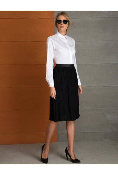 Pierre Cardin Kadın Siyah Dokuma Etek 50197600-VR046 Pierre Cardin Kadın Siyah Dokuma Etek 50197600-VR046