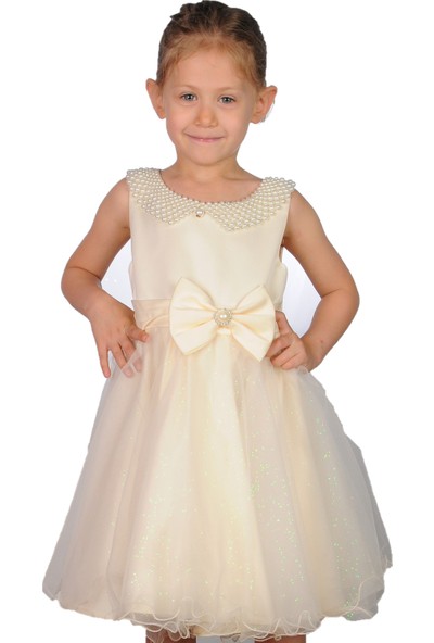Butikhappykids Kız Çocuk Abiye Krem İncili Tokalı Abiye Elbise Butikhappykids Kız Çocuk Abiye Krem İncili Tokalı Abiye Elbise