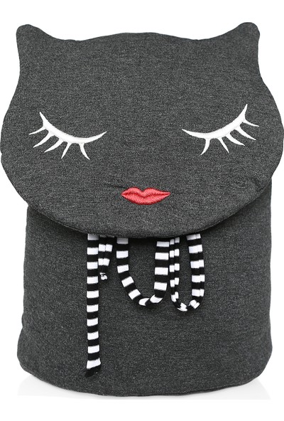 Ju Yaratıcı Tasarım Kedi Figürlü Çocuk Çantası Kumaş
