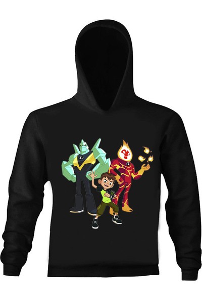 Art T-Shirt Ben 10 ve Arkadaşları Çocuk Kapüşonlu Sweatshirt