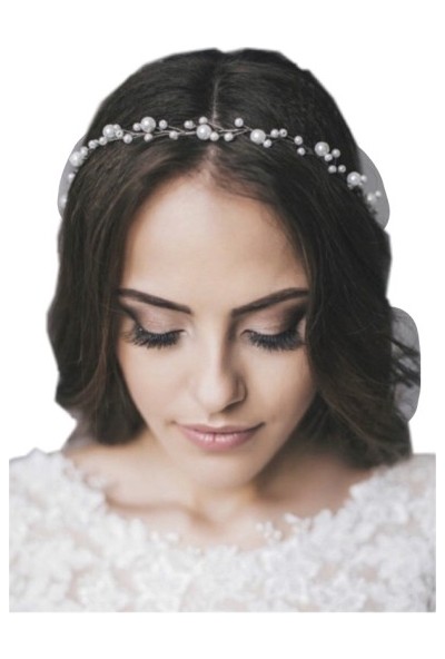 Gelinsacaksesuar Gelin İnci Saç Tacı Gelin Saç Aksesuarı İnci