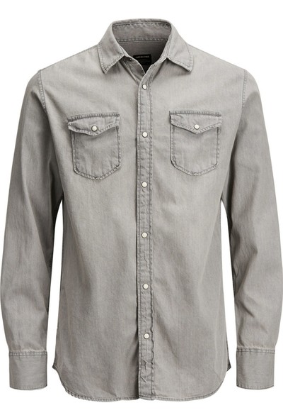 Jack & Jones 12138115 Jjesherıdan Shırt L/S Noos Jean Gömlek Light Grey Denim Jack & Jones 12138115 Jjesherıdan Shırt L/S Noos Jean Gömlek Light Grey Denim