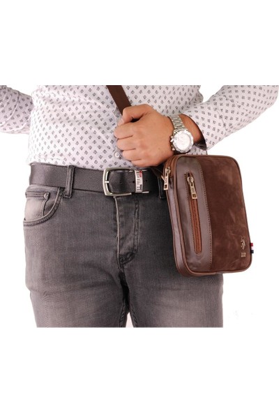 U.S. Polo Assn. Erkek Çantası Süet Kahve 6766