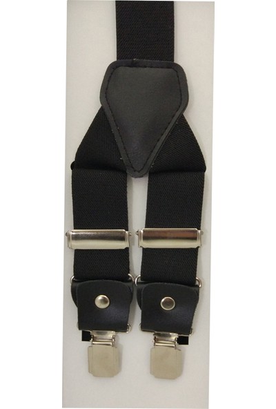 Kemer Dünyası Metal Klipsli Lüx Pantolon Askısı Siyah