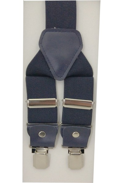 Kemer Dünyası Metal Klipsli Lüx Pantolon Askısı Lacivert