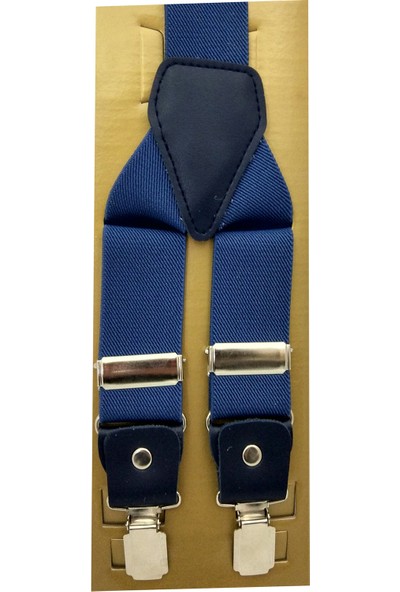 Kemer Dünyası Metal Klipsli Lüx Pantolon Askısı Mavi