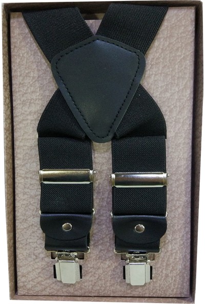 Kemer Dünyası Lüx Metal Klipsli Pantolon Askısı 4 Klipsli Gri