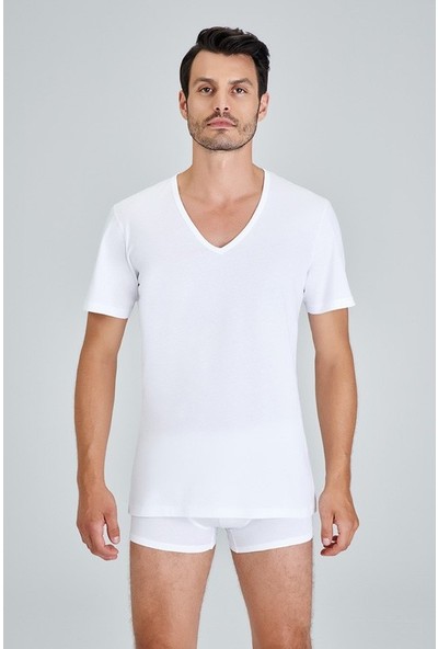 Kom Enrico 2li V Yaka Tişört