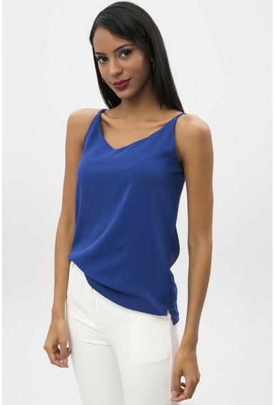 New Laviva Saks Kadın Kolsuz Bluz