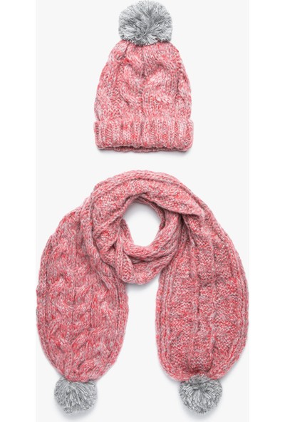 Koton Kız Çocuk Ponpon Detaylı Atkı Setı