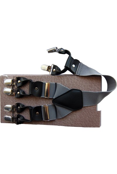 Kemer Sepeti Gri Pantolon Askısı Altı Klipsli