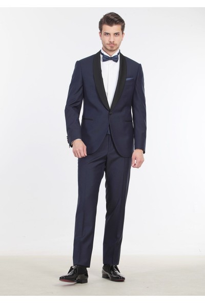 Ramsey Pilesiz Şal Yaka Smokin Takım Elbise