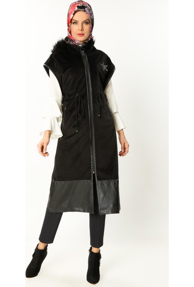 Sitare Yıldız Taşlı Kadife Yelek 18K2224