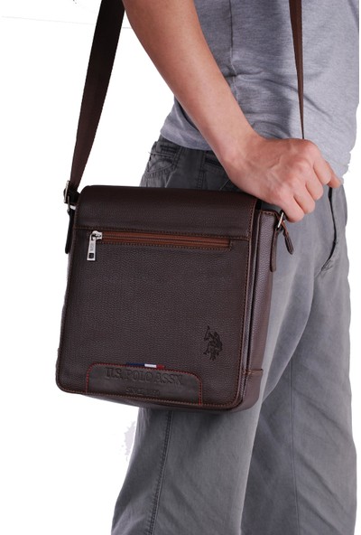 U.S. Polo Assn. Çapraz Askılı Erkek Çantası Kahve 8426