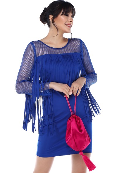 Sense 31490 Kol Ve Ön Püsküllü Elbise