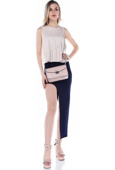 Sense 31578 Ön Fermuarlı Uzun Dalgıç Etek