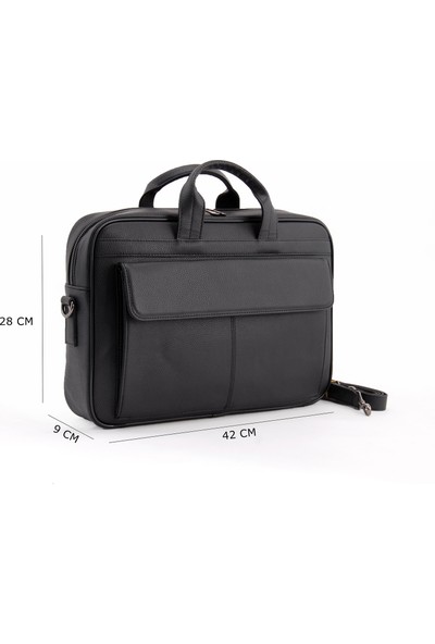 Güneş Üst Kalite Laptop Bölmeli Evrak Çantası Siyah