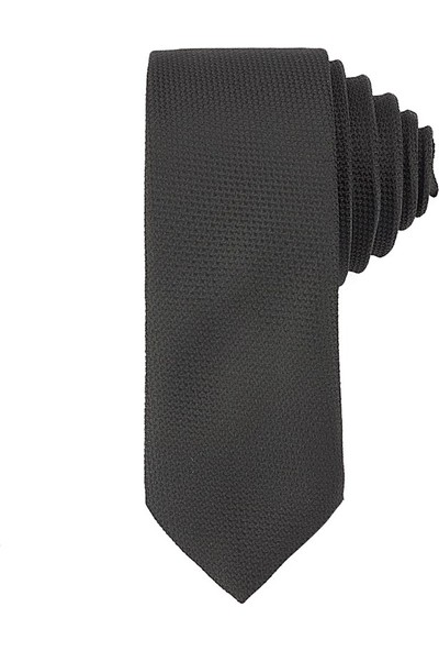 Tudors İnce Desenli Siyah Erkek Kravat