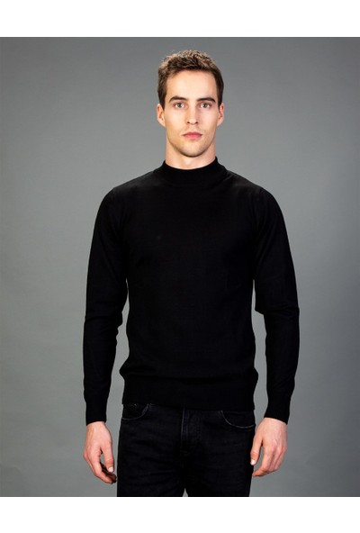 Tudors Balıkçı Yaka Düz Siyah Erkek Kazak Tudors Balıkçı Yaka Düz Siyah Erkek Kazak