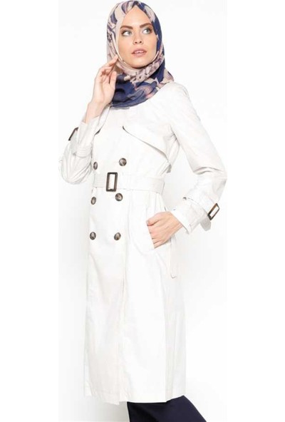 Vivline Ön Arka Robalı Trençkot 6629-02 Siyah Vivline Ön Arka Robalı Trençkot 6629-02 Siyah