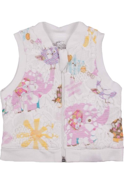 Minidamla Animal Baskılı Güpürlü Yelek