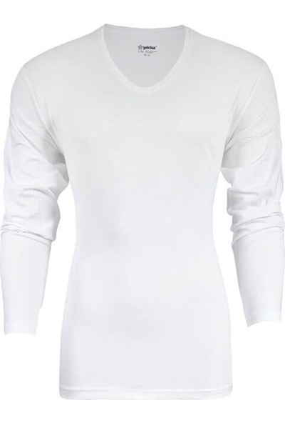 Yıldız 350 Likralı V Yaka Uzun Kollu Erkek Body T-Shirt