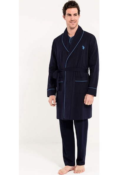 Us Polo Robdeşambr Damat Pijama Seti 5Li 12002 Lacivert