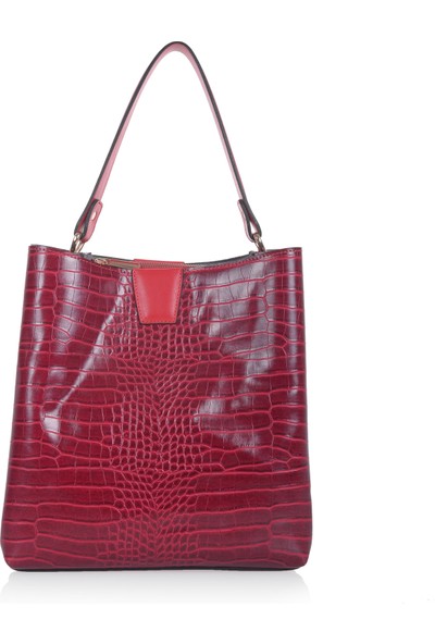 Bilik Deri Fashion Kadın Çantası Kırmızı Kroko Dlr100 Bilik Deri Fashion Kadın Çantası Kırmızı Kroko Dlr100