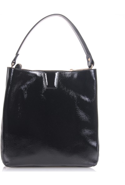 Bilik Deri Fashion Kadın Çantası Siyah Rugan Dlr100