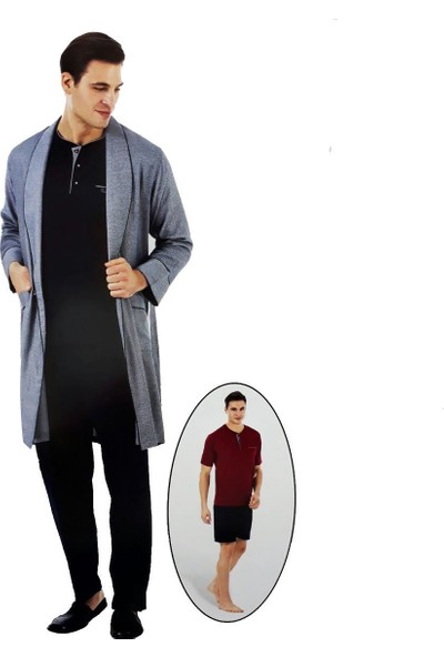 Pierre Cardin 5li Penye Robdöşambr Pijama Set 5590 Pierre Cardin 5li Penye Robdöşambr Pijama Set 5590