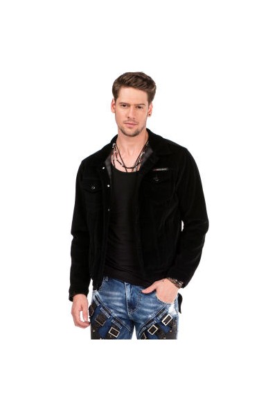 Cipo&Baxx CJ226 Düğmeli Kadife Siyah Erkek Ceket Mont Cipo&Baxx CJ226 Düğmeli Kadife Siyah Erkek Ceket Mont