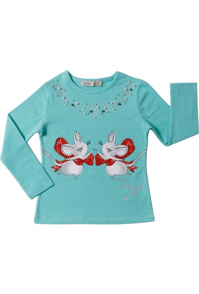 Toontoy Kız Çocuk Tshirt Yaka Inci Taş