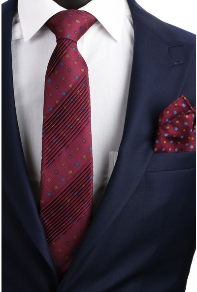 La Pescara Bordo Motif Desen Piliseli Kravat CRK80