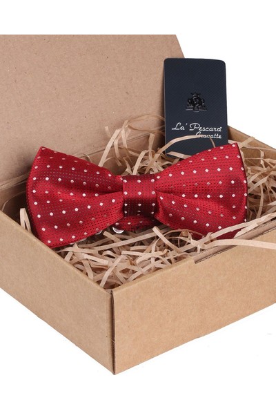 La Pescara Kırmızı Puantiye Desen Papyon P657 La Pescara Kırmızı Puantiye Desen Papyon P657